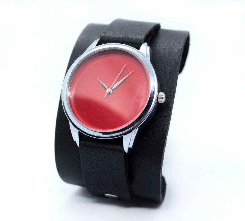 Red Minimalista Blank Red Dial Watches Retro Style Handmade - Etsy