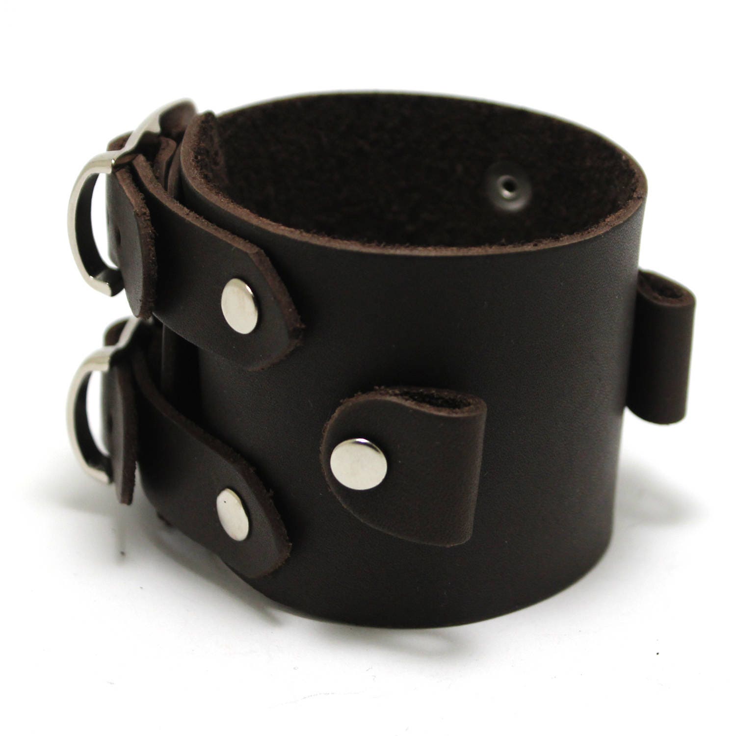 Johnny Depp Men Double Buckled Wide Leather Cuff Watch Strap - Etsy