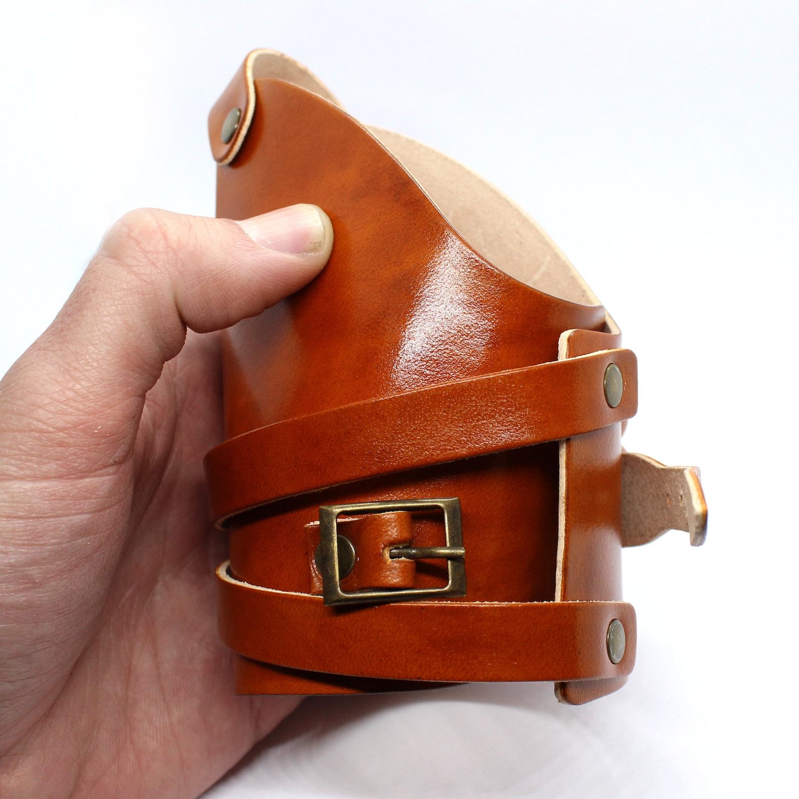 Gauntlet Extra Wide Leather Bracelet Thumb and Fist Fixation - Etsy