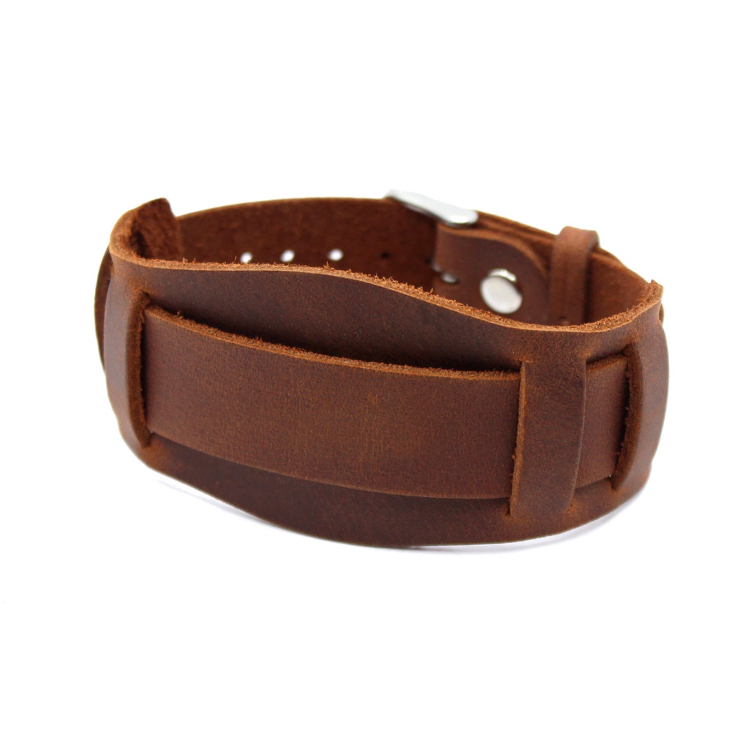 G1045 Soft Handmade Leather Men Watch Strap Wide Bund Pad 20mm 22mm ...