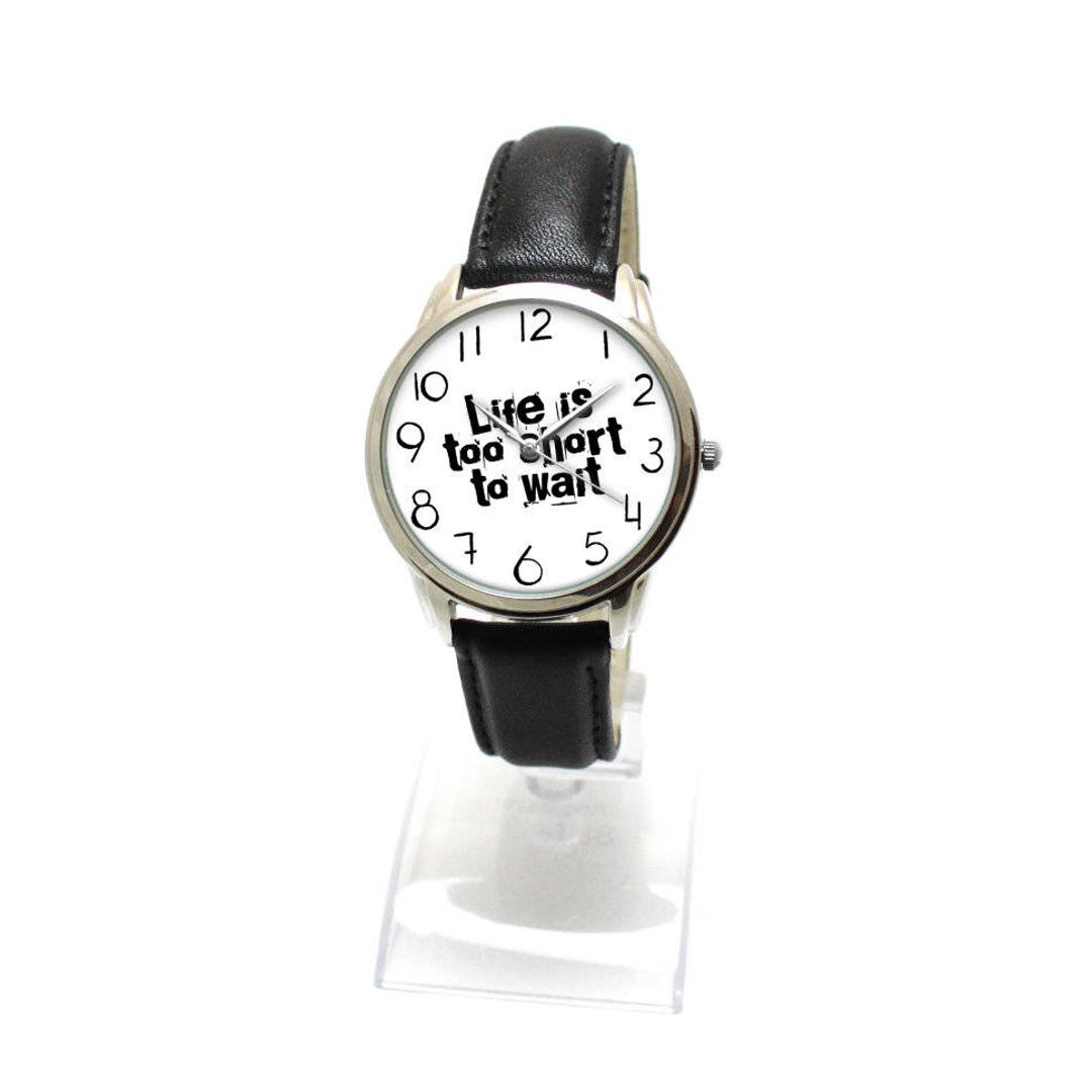 Life is Short Leather Watch: Typography Dial, Japanese Movement - Etsy