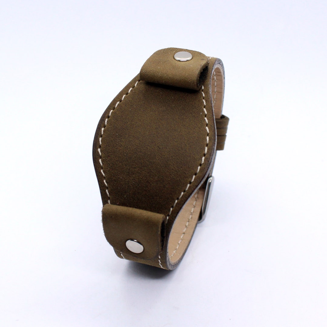 Cobra S - Handmade Tobacco Leather One-piece Watch Strap: 14-18mm ...