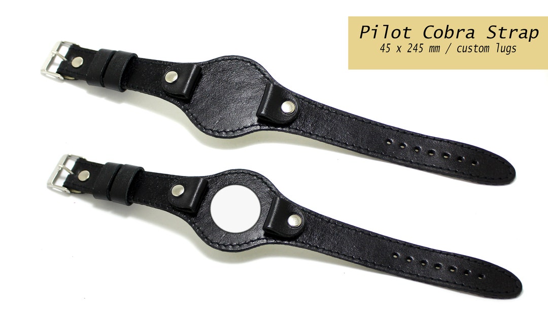 Cobra - Single Piece Leather Watch Strap: Handmade Tapered Band With ...