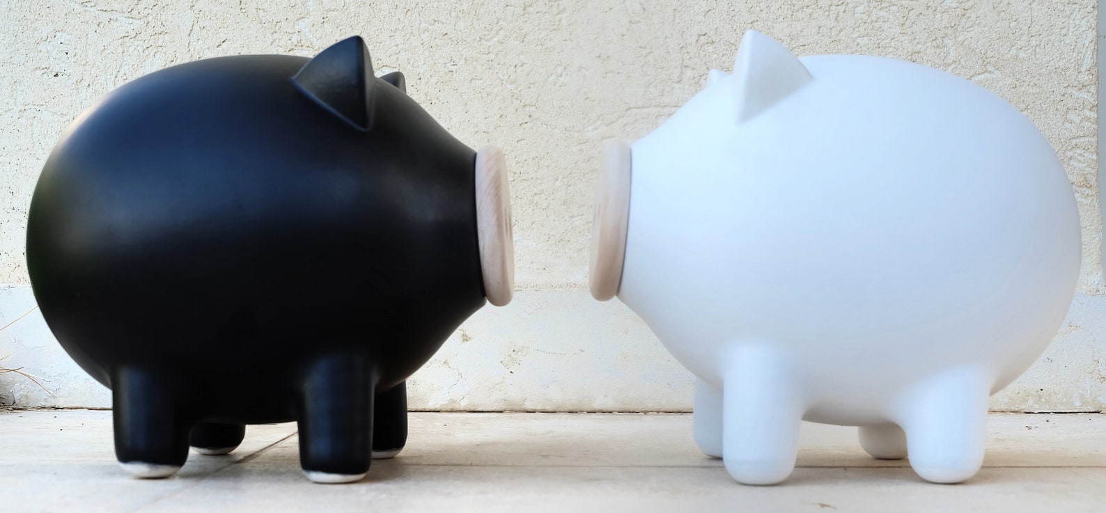 Large Piggy Bank Black & White Matte Piggy Bank Ceramic - Etsy