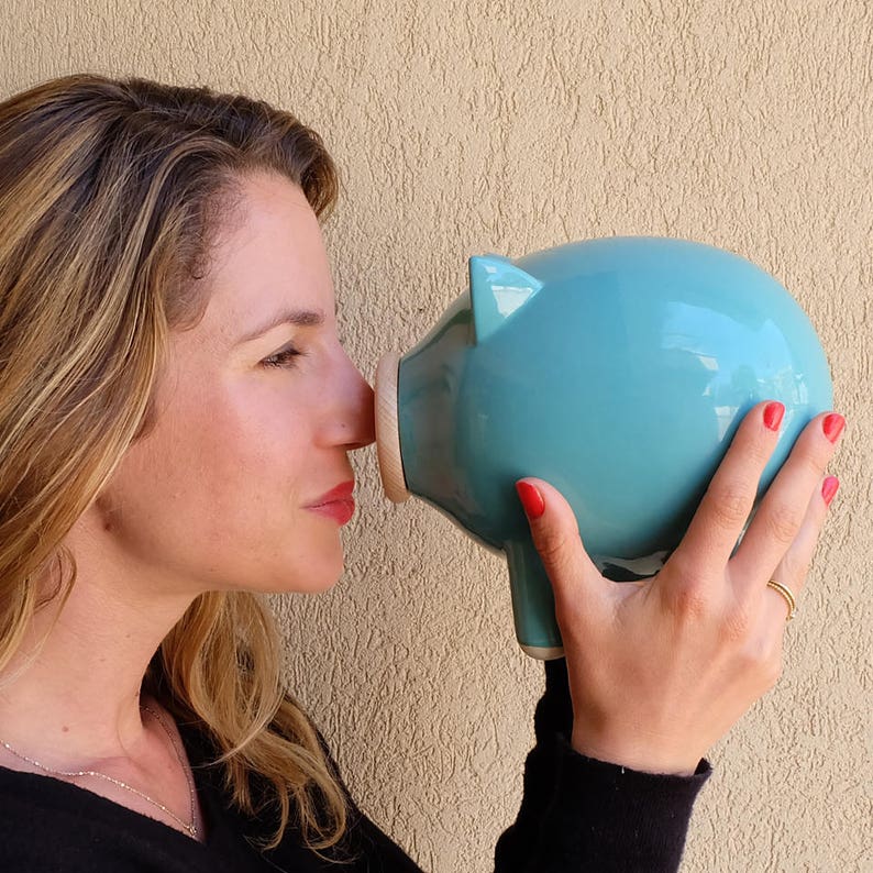 Large Turquoise Piggy Bank Ceramic Piggy Bank Adult Piggy - Etsy