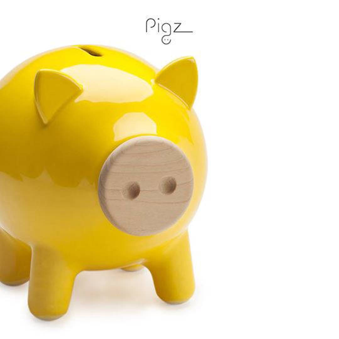 Yellow Piggy Bank, Ceramic Piggy Bank, Large Piggy Bank, Saving Box ...