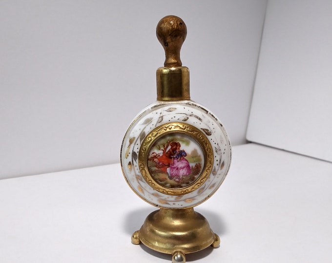 Antique Victorian Era Viennese Style Painted Porcelain Scent Bottle ...