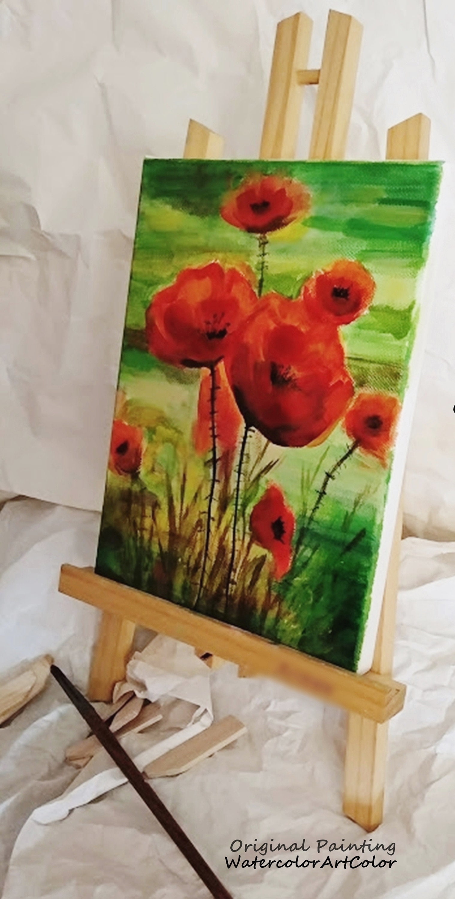 Abstract Poppies Original Acrylic Painting Hand Painted on - Etsy