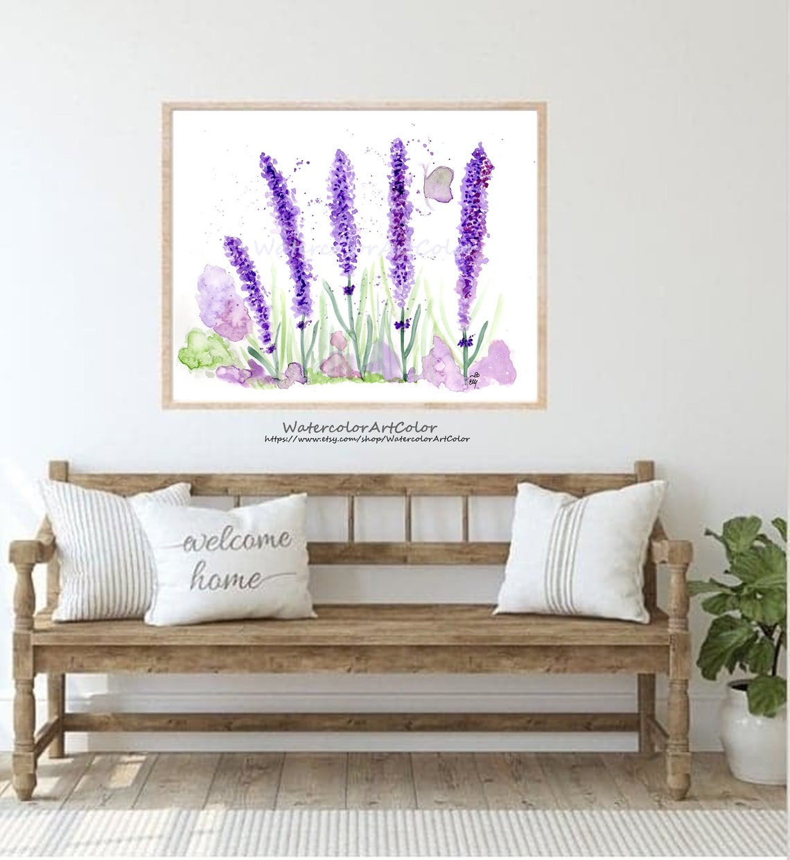 Lavender Watercolor Flowers Art, Watercolor Print Purple Wall Art ...