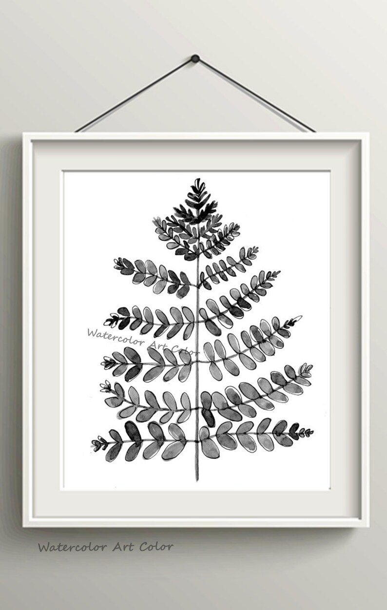 Fern Leaves Drawing Set of 2 Botanical Art Prints Minimalist - Etsy