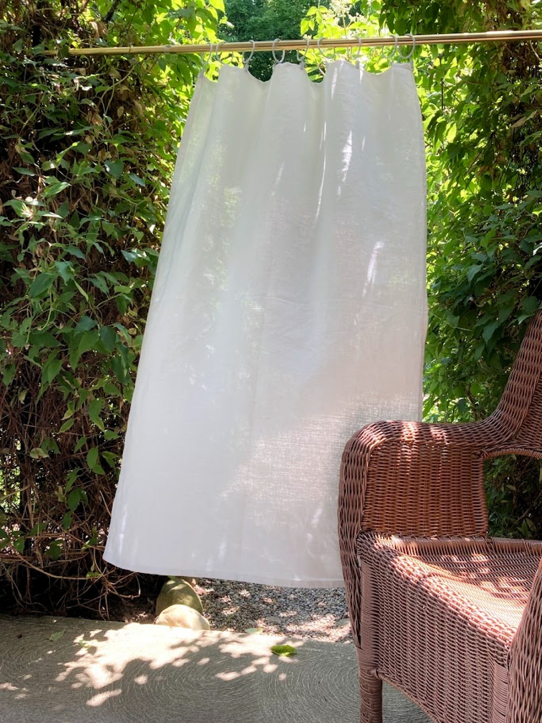 Minimalist Japanese Curtain Panels or Privacy Liners in White ~ Custom ...