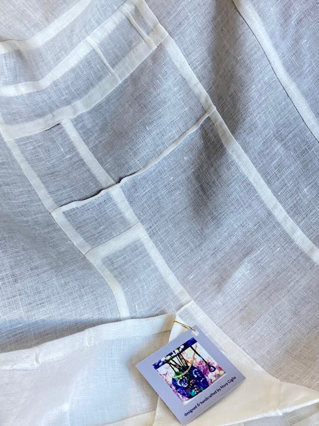 Custom Linen Pojagi Curtain Panels Elegant Modernized Korean Art ...