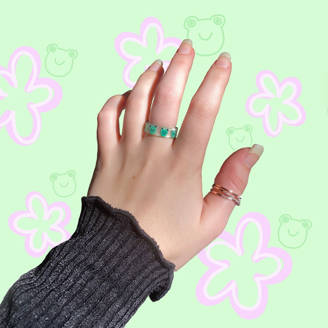 Resin Frog Rings - Cute Couple/friendship Rings, Statement Rings ...