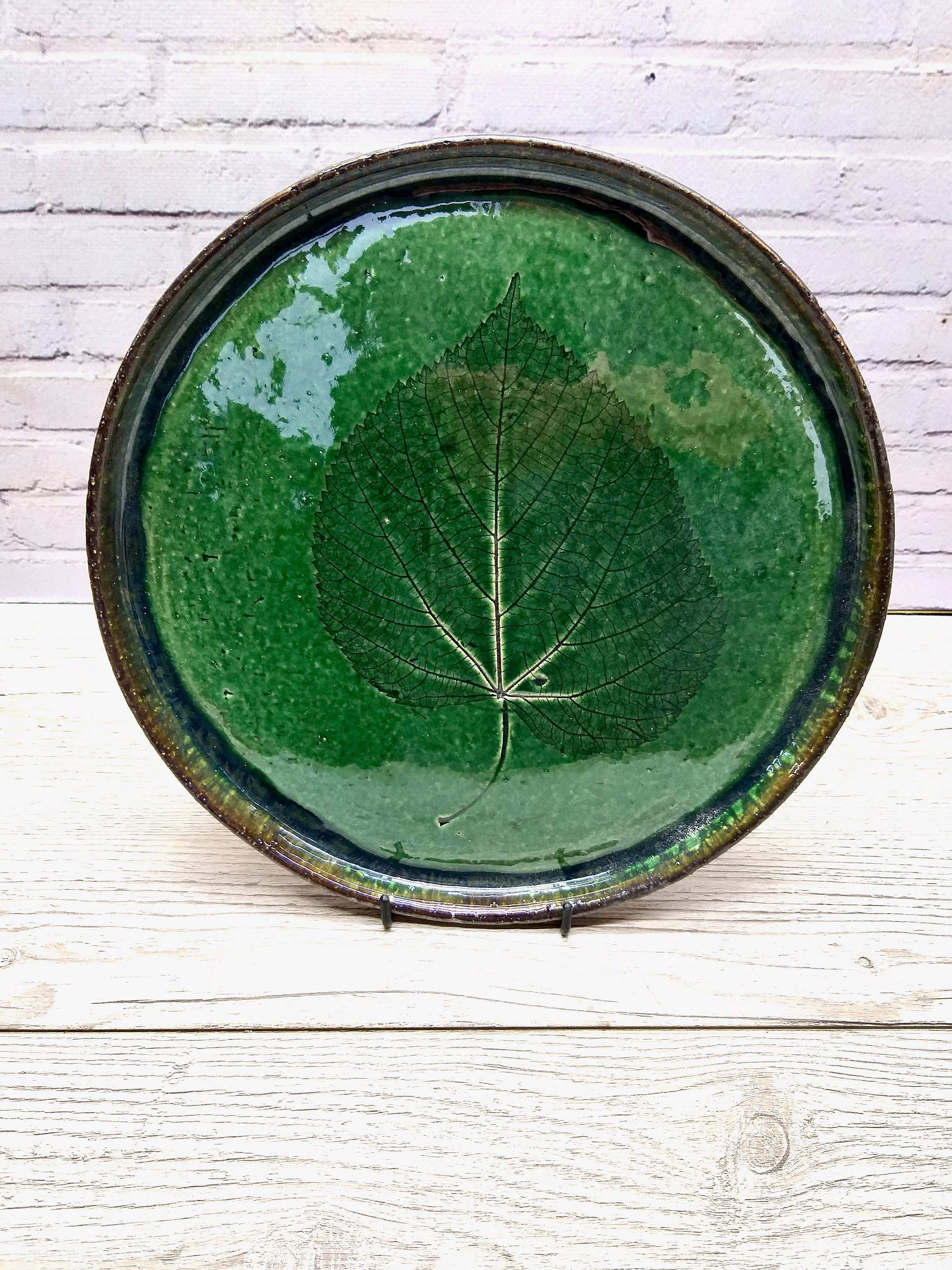 Green serving ceramic plates Handmade. Lunch dinner 2 4 6 8 | Etsy