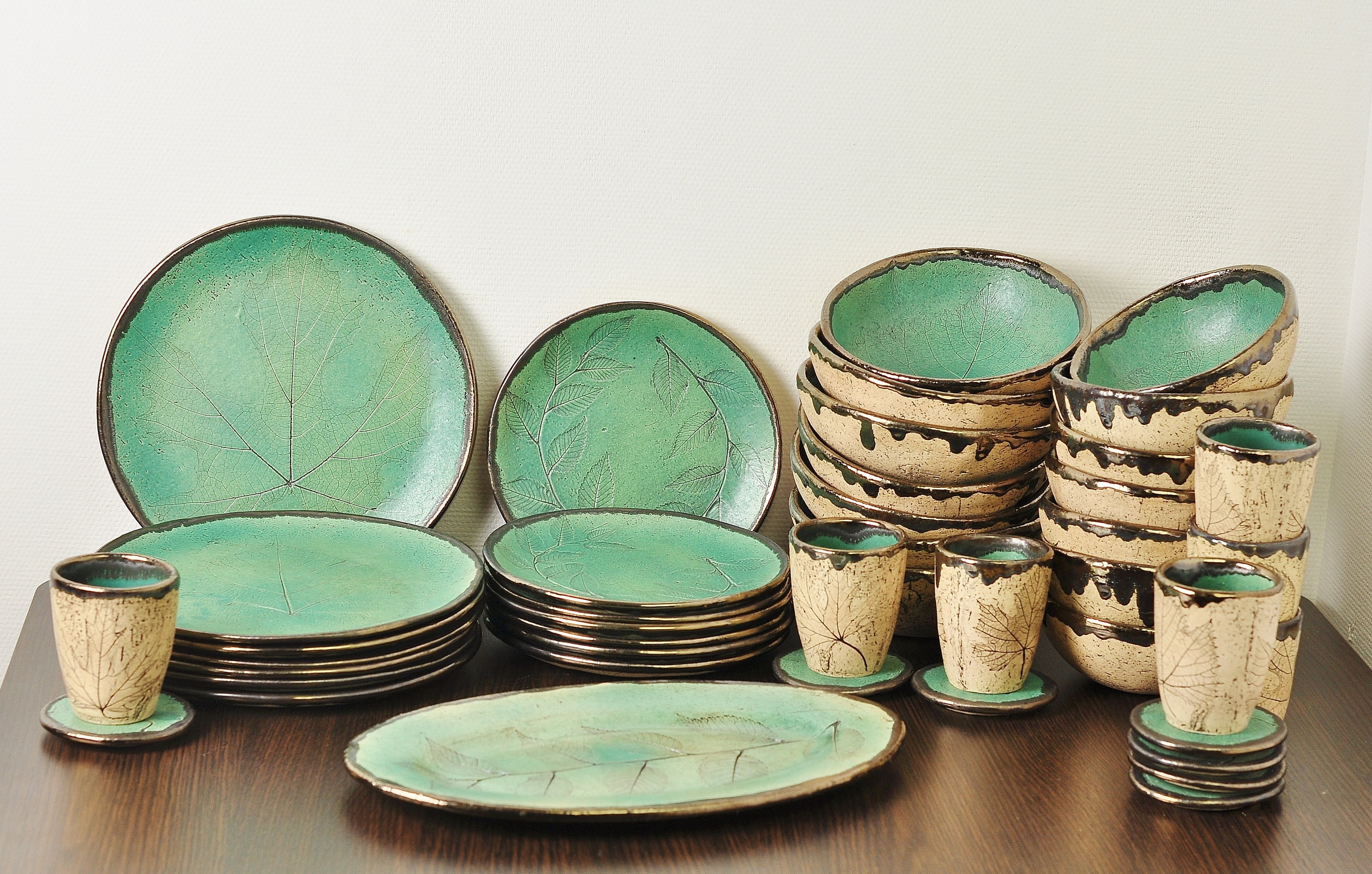 Turquoise ceramic plates 11' handmade set for 3 4 6 Blue | Etsy Turquoise ceramic plates 11' handmade set for 3 4 6 Blue | Etsy