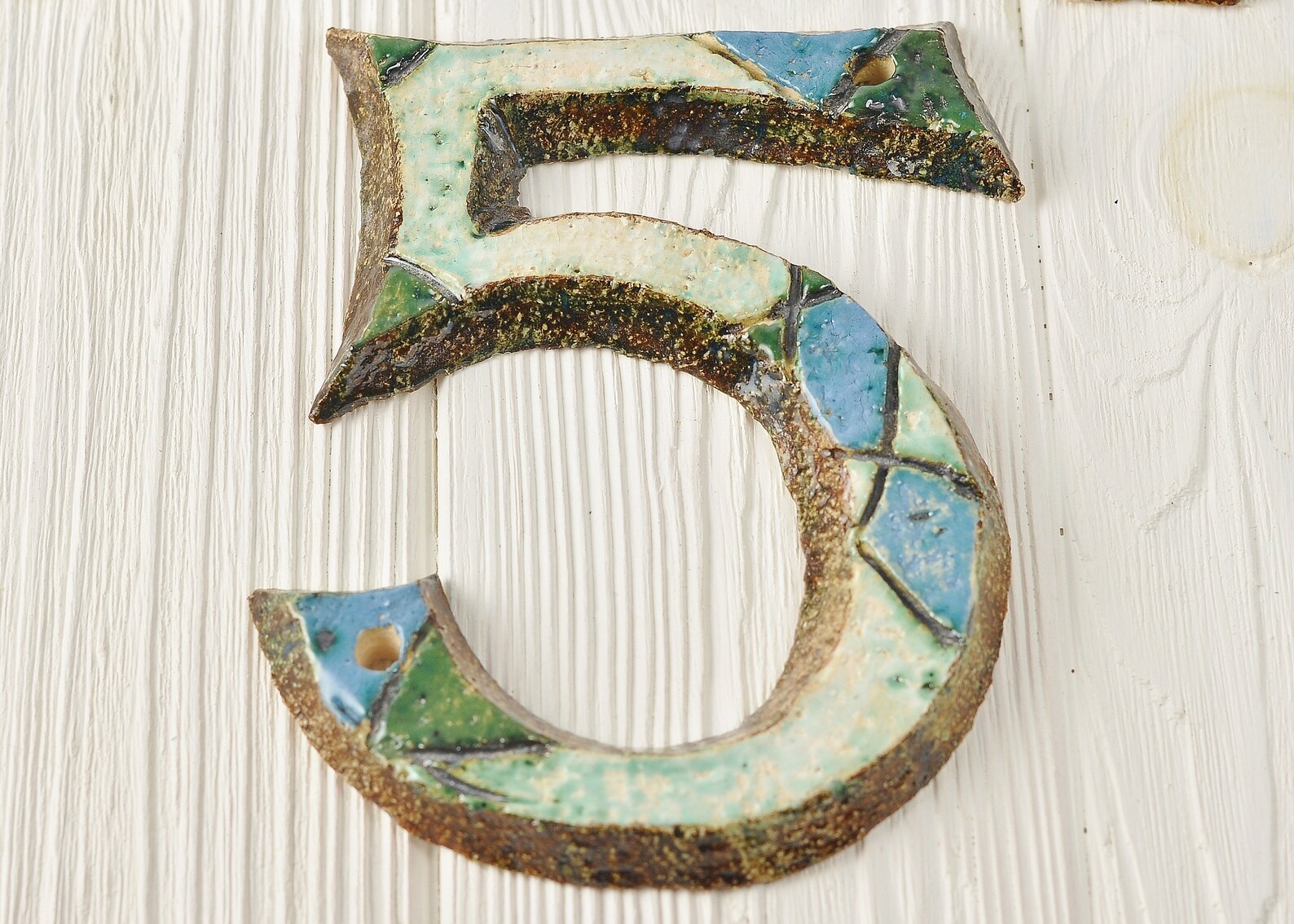 Outdoor House Numbers SET of 4 Rustic Organic Style Ceramic | Etsy
