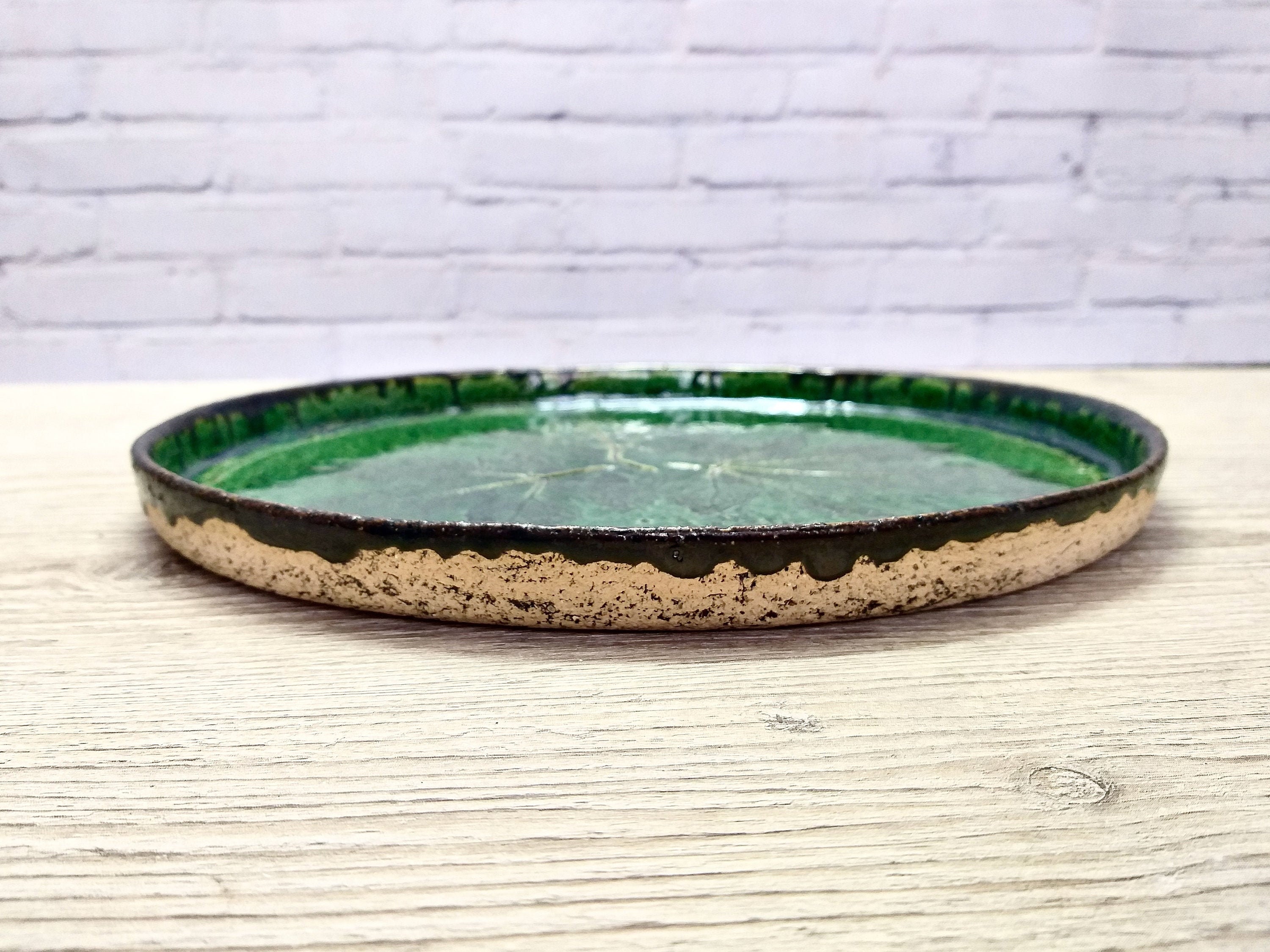 Green serving ceramic plates Handmade. Lunch dinner 2 4 6 8 | Etsy