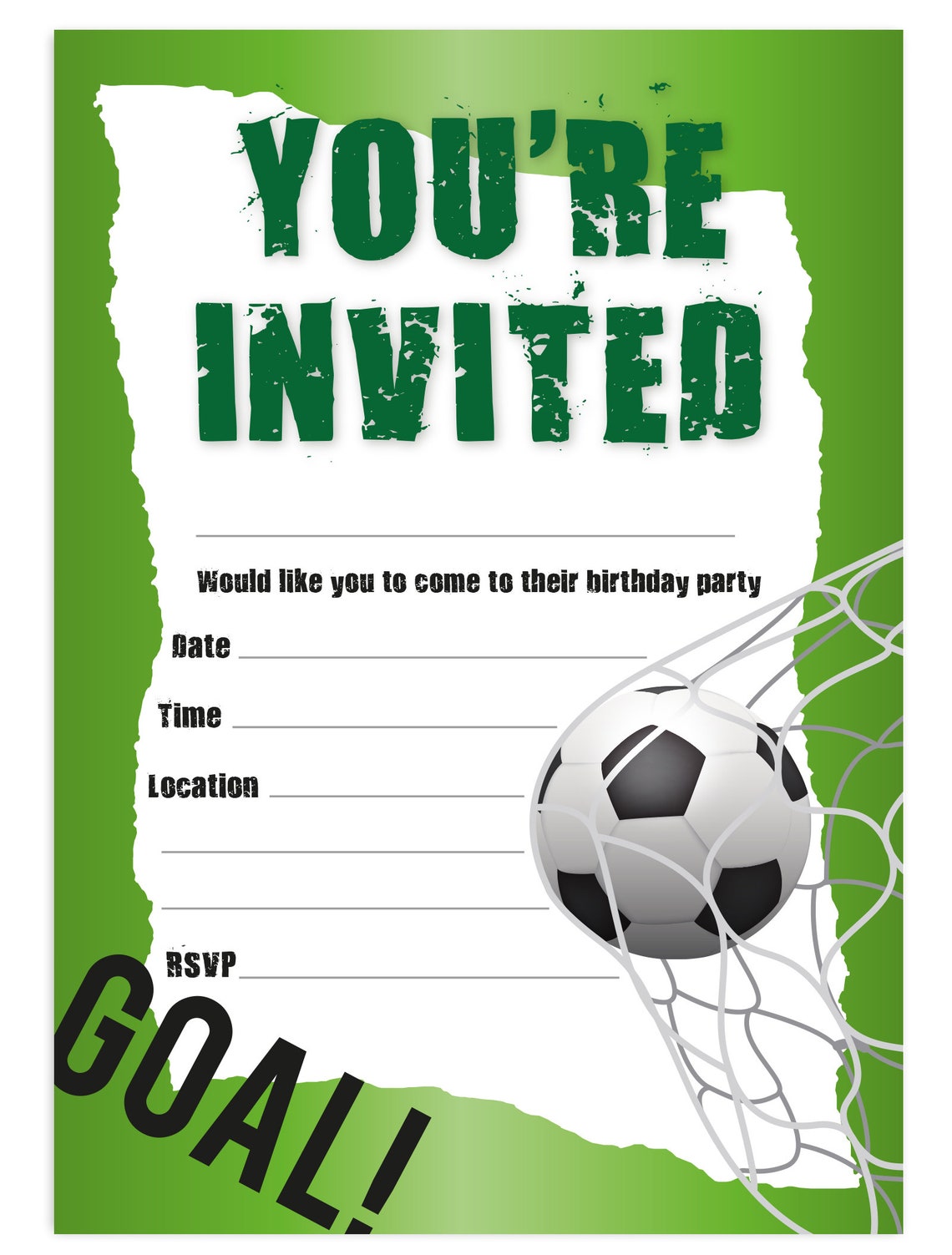 Football Boys Birthday Party Invitations Invites Children Kids Unisex ...
