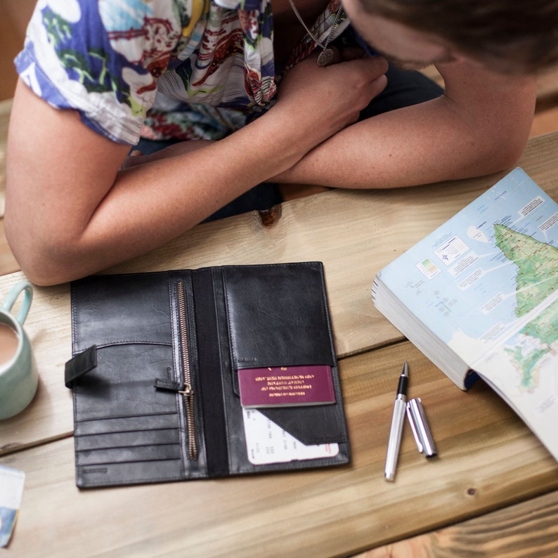 Personalised Vintage Leather Travel Document & Passport Holder - Etsy UK
