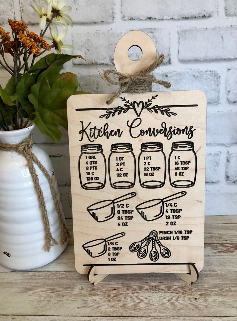 Kitchen Conversion Chart Kitchen Measurement Chart Farmhouse - Etsy