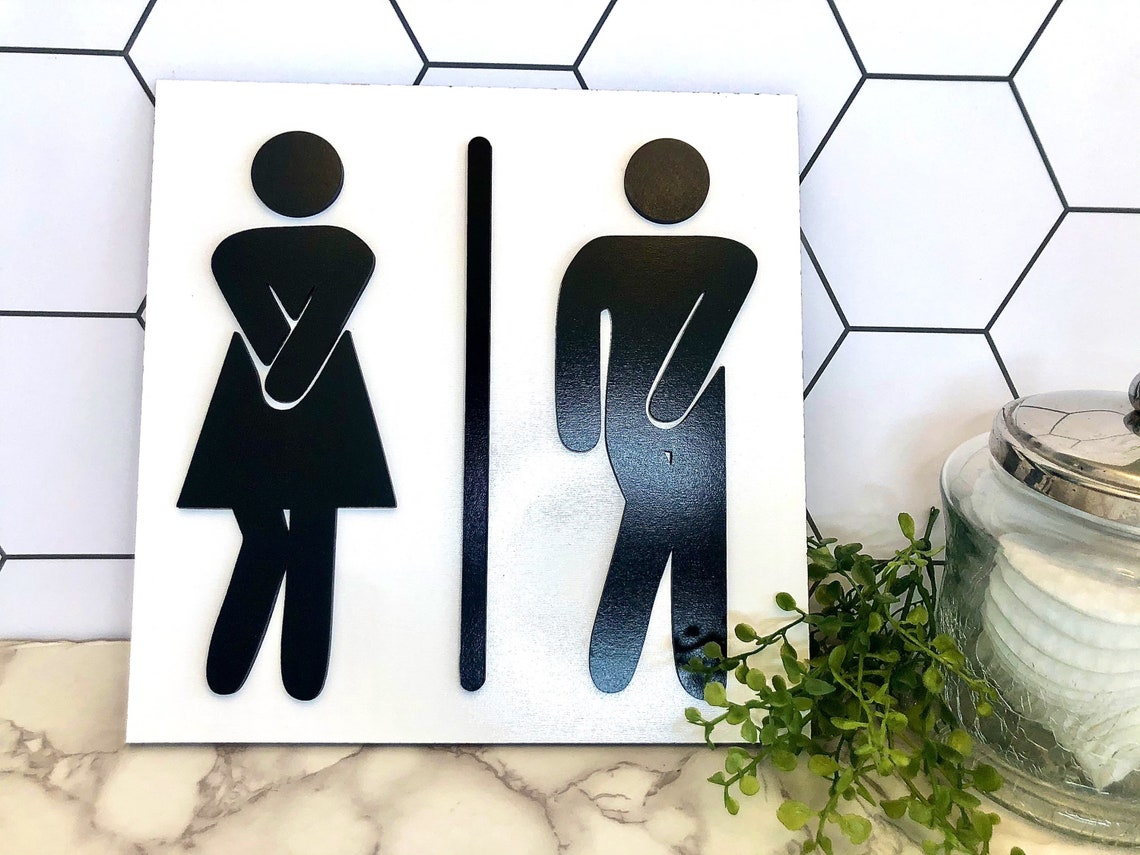 Unisex Bathroom Sign Bathroom Sign Funny Bathroom Sign Men Etsy Canada