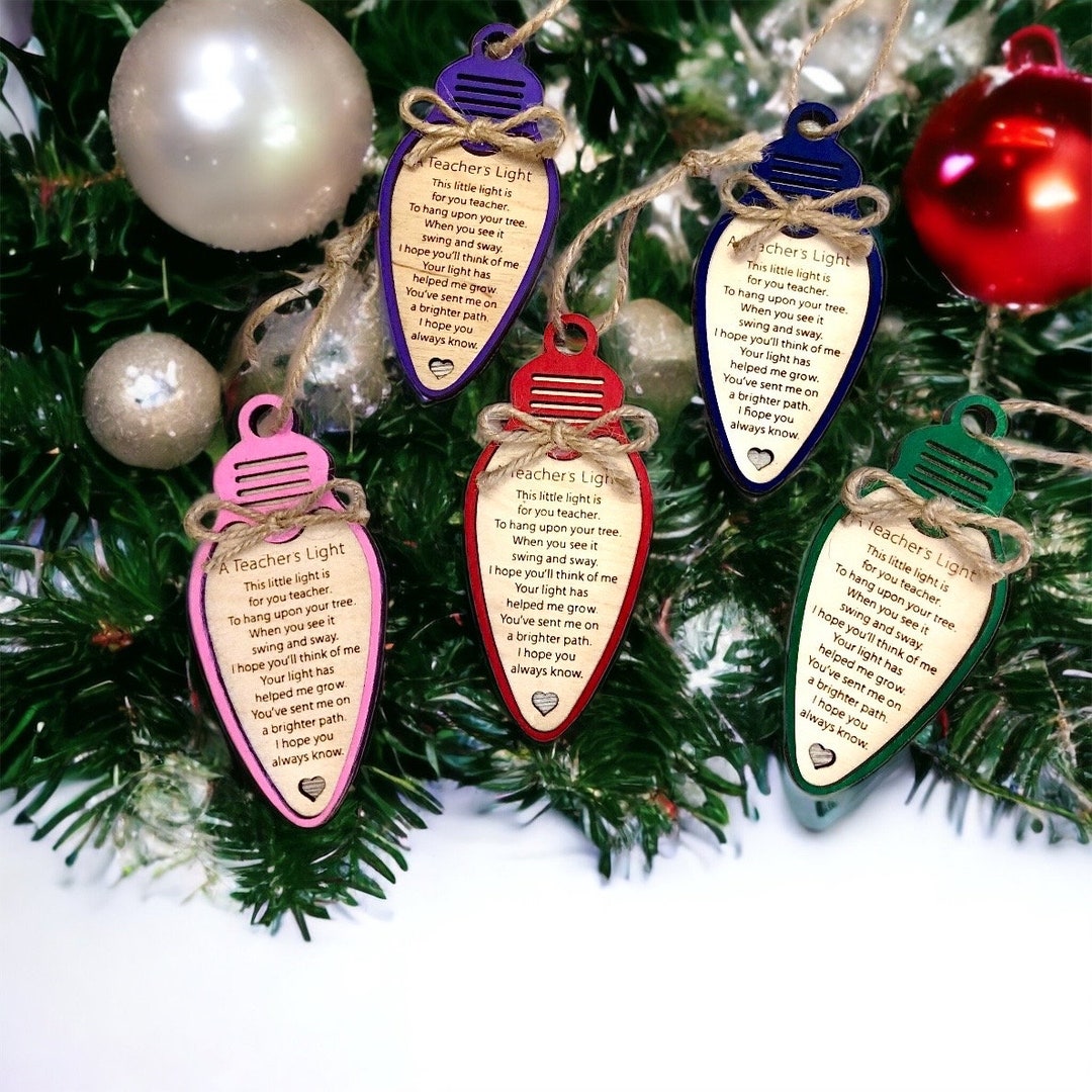 A Teachers Light Ornament, Teachers Light, Teacher Ornament, Teacher ...