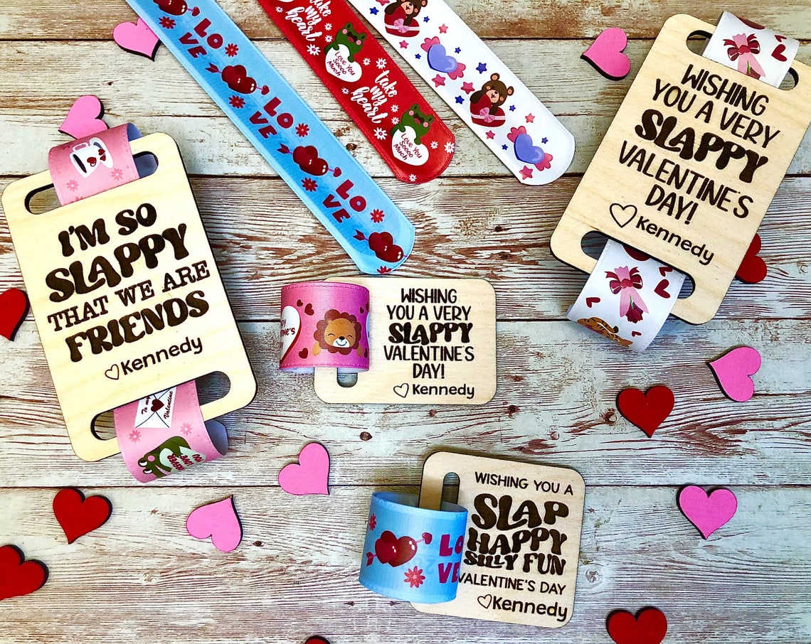 Slap Bracelet Valentine Kids Valentines Childrens - Etsy