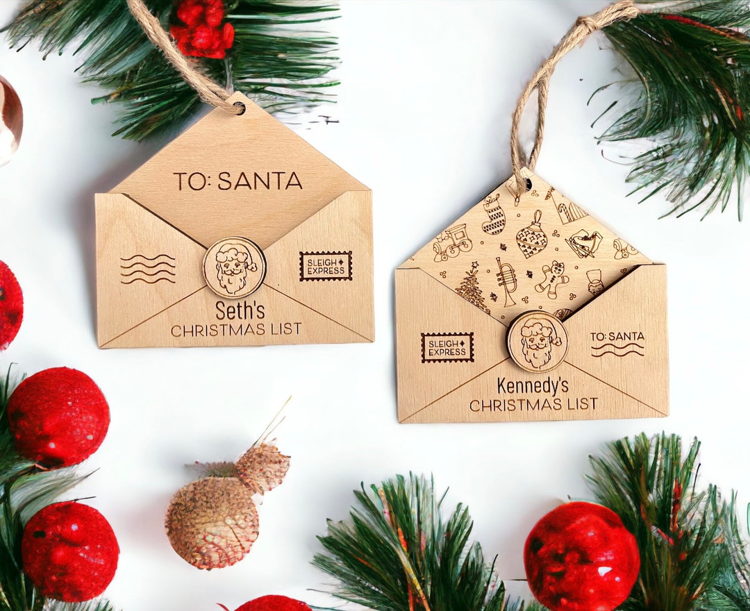 Christmas List Ornament, List for Santa, Santa List Ornament - Etsy