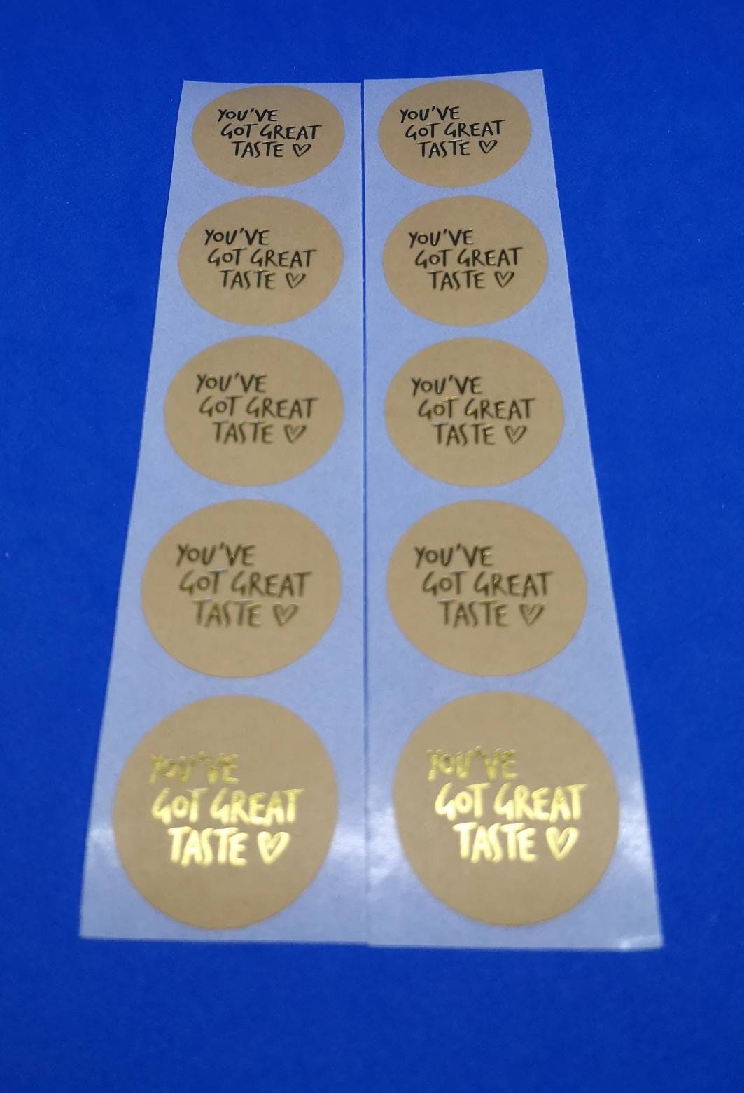15/50/100/300pcs You've Got Great Taste STICKERS Round | Etsy