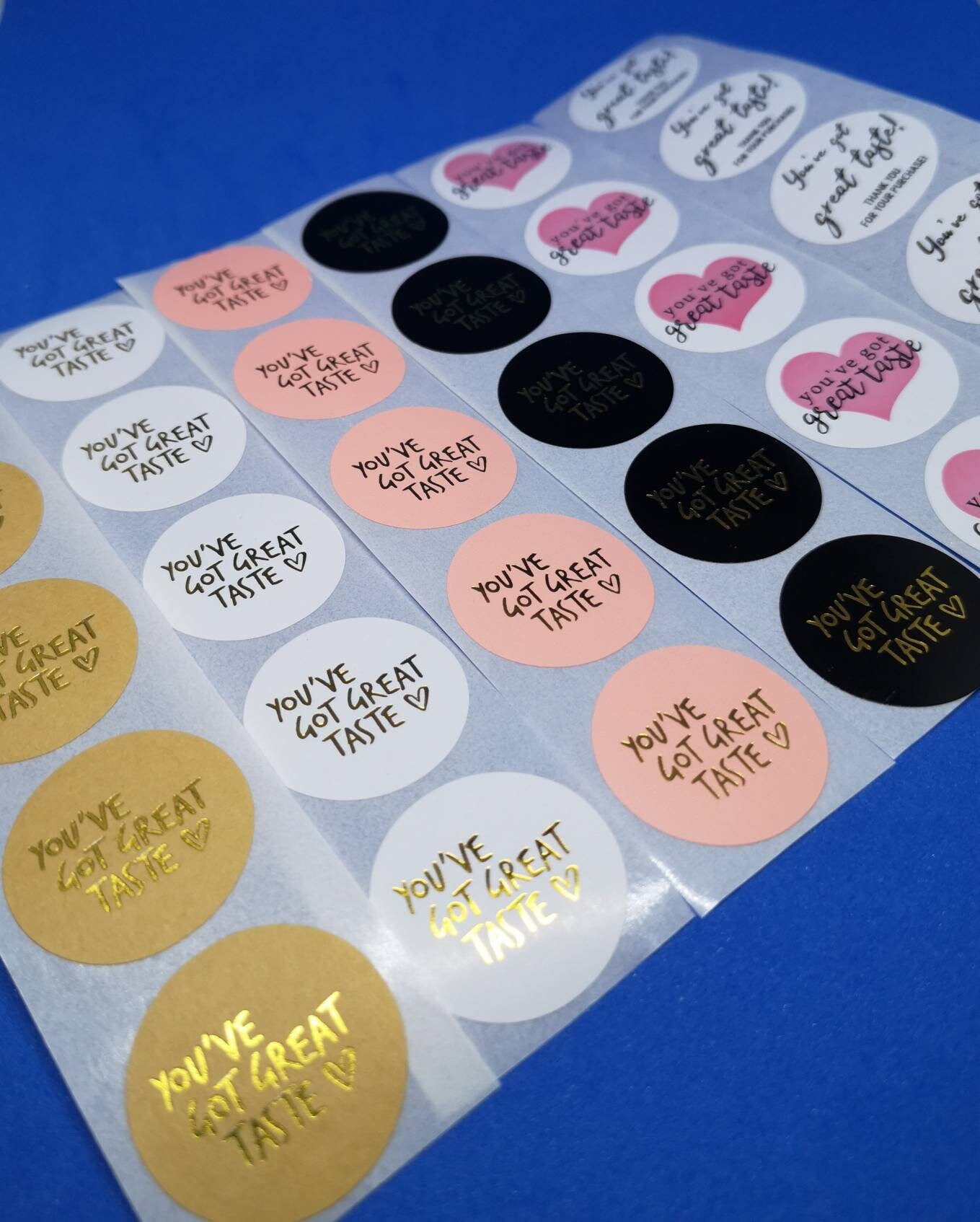 15/50/100/300pcs You've Got Great Taste STICKERS Round | Etsy