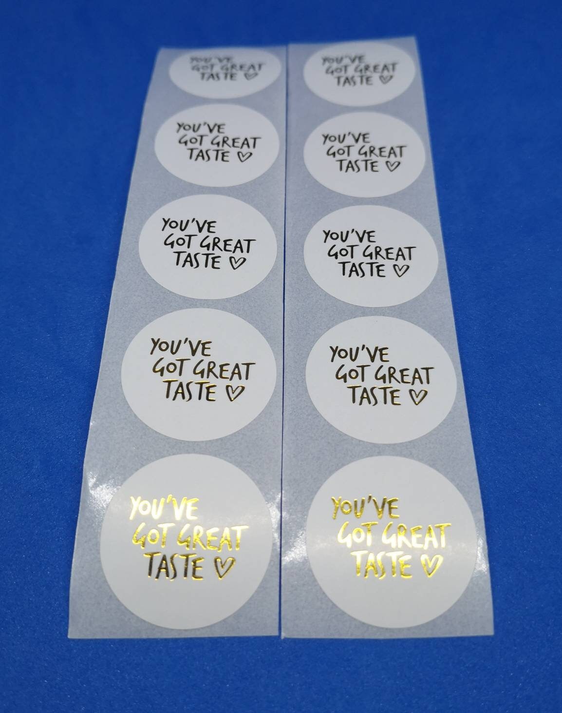 15/50/100/300pcs You've Got Great Taste STICKERS Round | Etsy