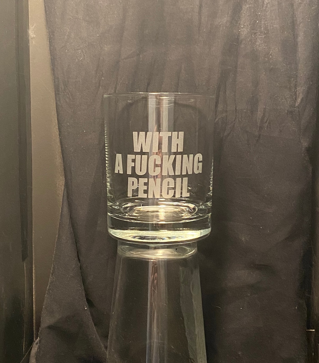 Keanu Reeves Gift Glass with a Fcking Pencil Sandblasted Etched Glass ...
