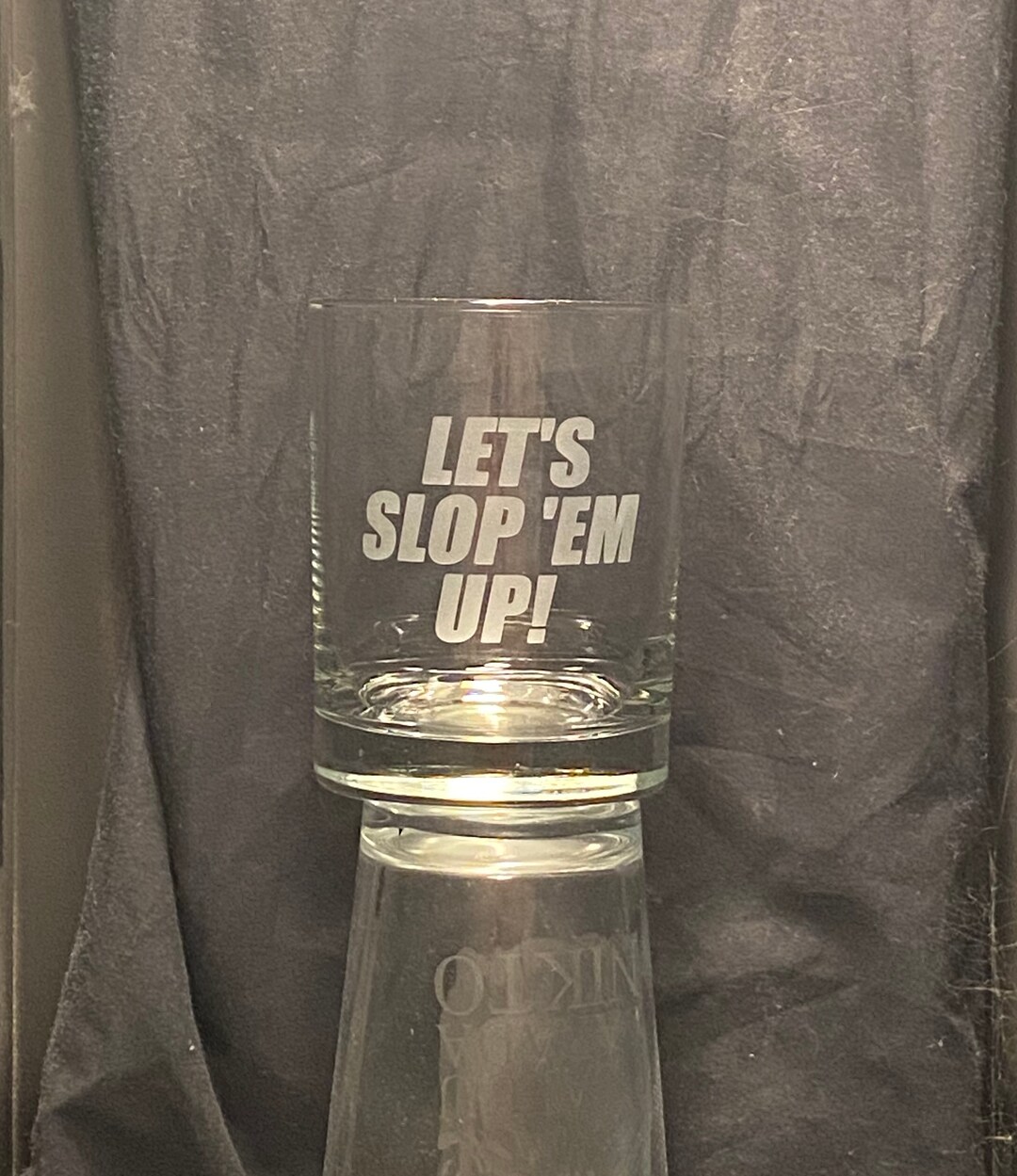 ITYSL Sloppy Steaks Glass - "let's Slop 'em Up!" Sandblasted Double ...