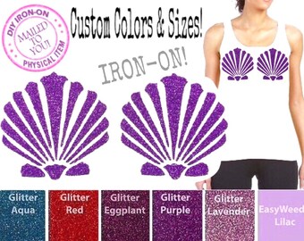 Diy MERMAID SEASHELL TOP Iron On Vinyl Heat Transfer | Etsy