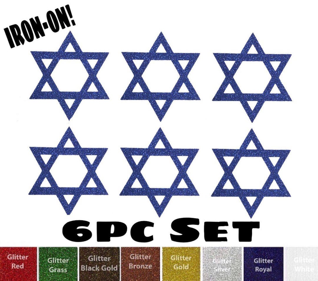 STAR OF DAVID 6pc Set Diy Iron On Vinyl Applique Decal - Etsy