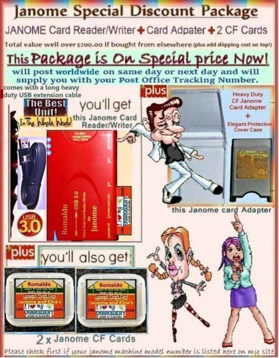 A1 - Janome /elna Complete Special Package: 2x Janome CF Cards + Latest ...