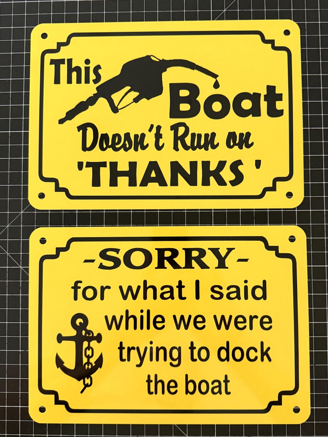 Two 10x7" Signs: FUNNY BOATING SIGNS, High Quality Aluminum Sign, Mix ...