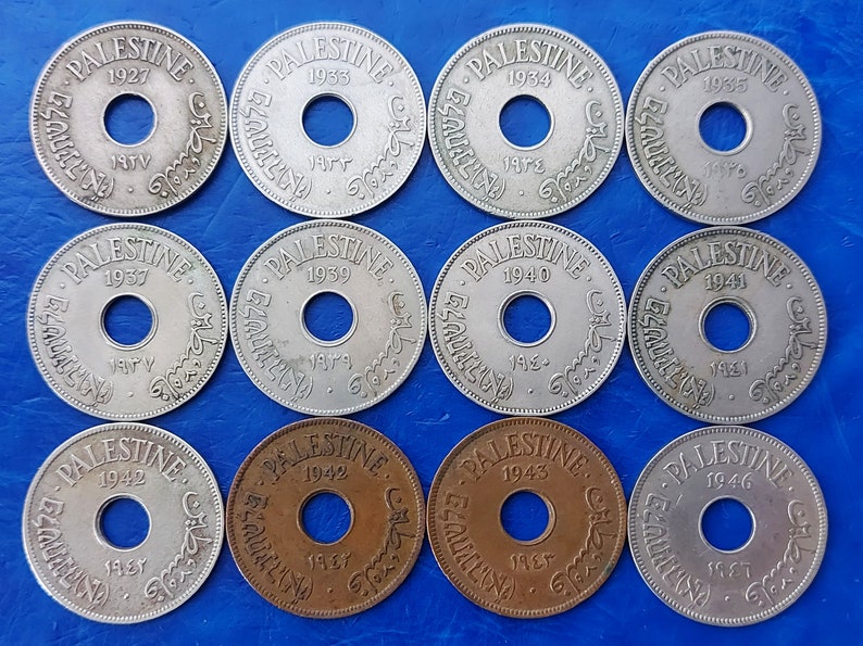 Complete Set of Israel Palestine 10 Mils British Mandate Lot of 12 ...