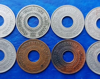 Complete Set of Israel Palestine 2 Mils British Mandate 1927-1946 Coins ...
