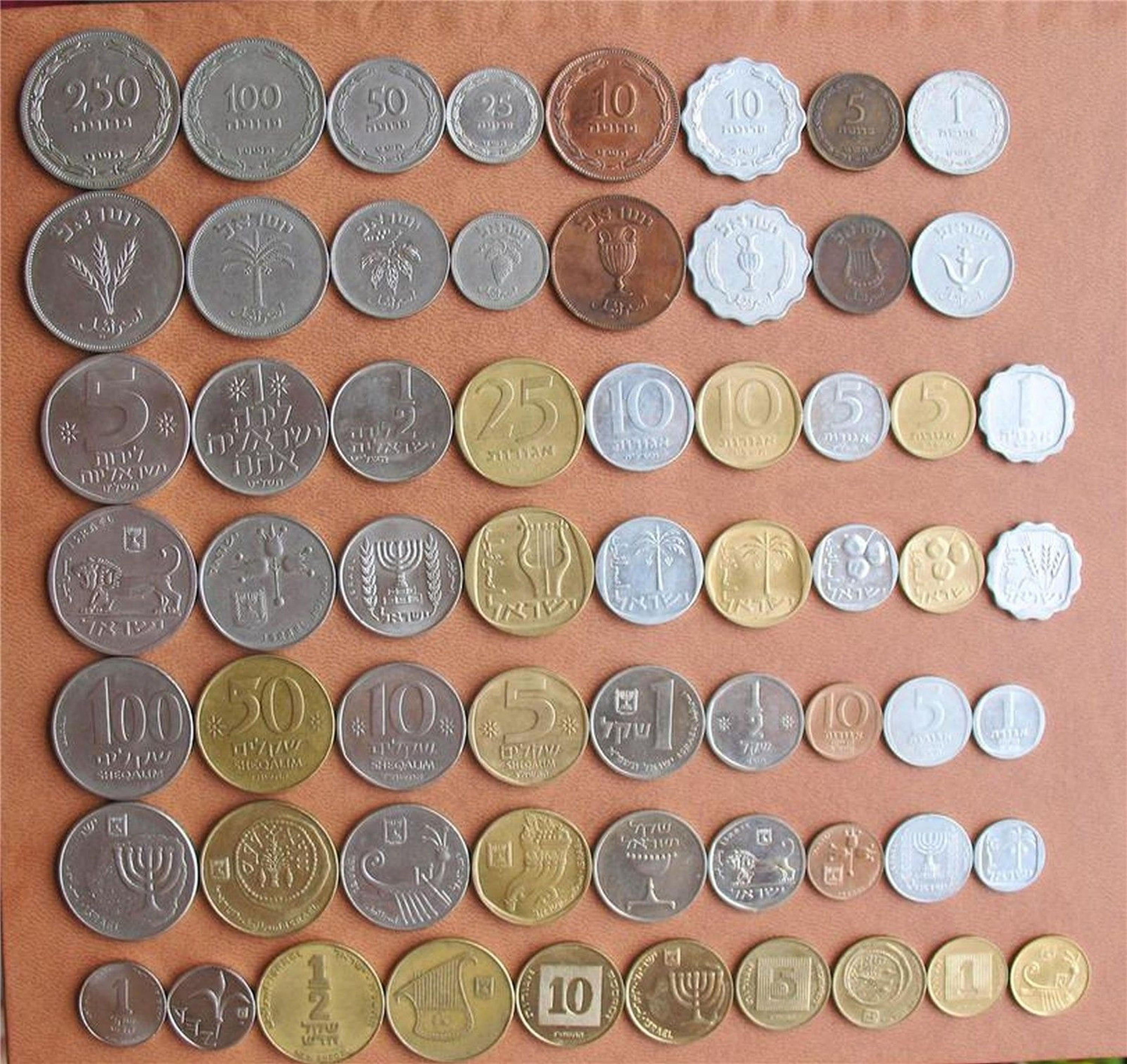 Complete Israel Coins Set Pruta, Lira, Old & New Sheqel Lot of 31 Coins ...