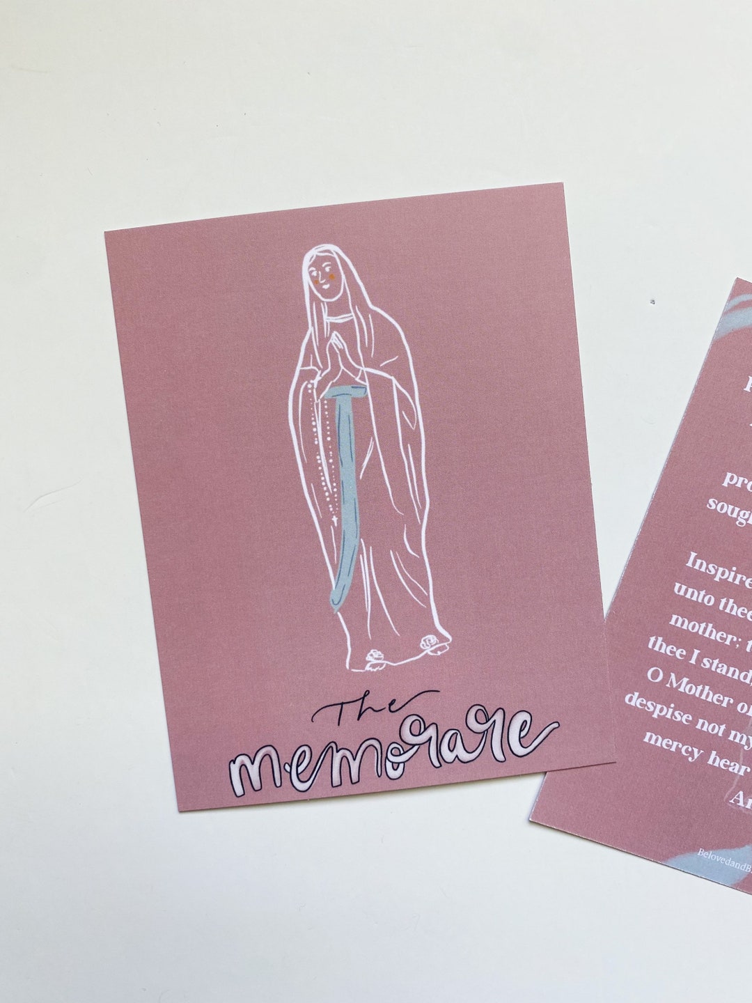 The Memorare Prayer / Prayer Card / Prayer Card / Catholic Prayer Card ...
