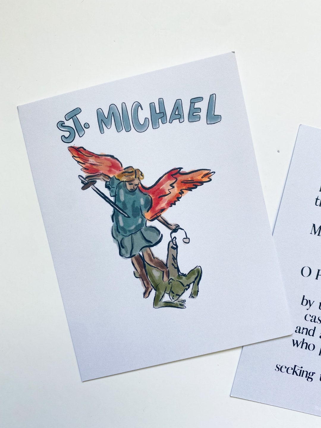 St. Michael / Prayer Card / Prayer Card / Catholic Prayer Card ...