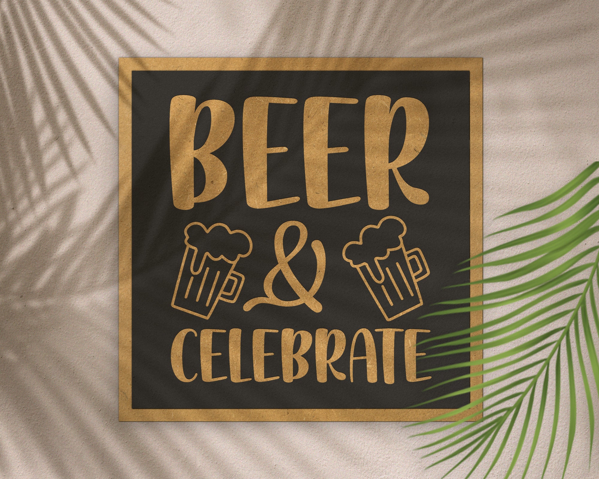 Modern 'beer & Celebrate' MDF Wall Sign With Adhesive Pads: Laser ...
