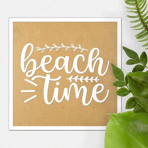 Hand Painted 'beach Time' MDF Wall Sign: Laser Engraved Coastal Decor ...