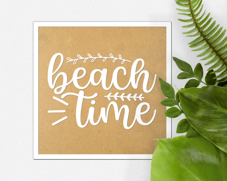 Hand Painted 'beach Time' MDF Wall Sign: Laser Engraved Coastal Decor ...