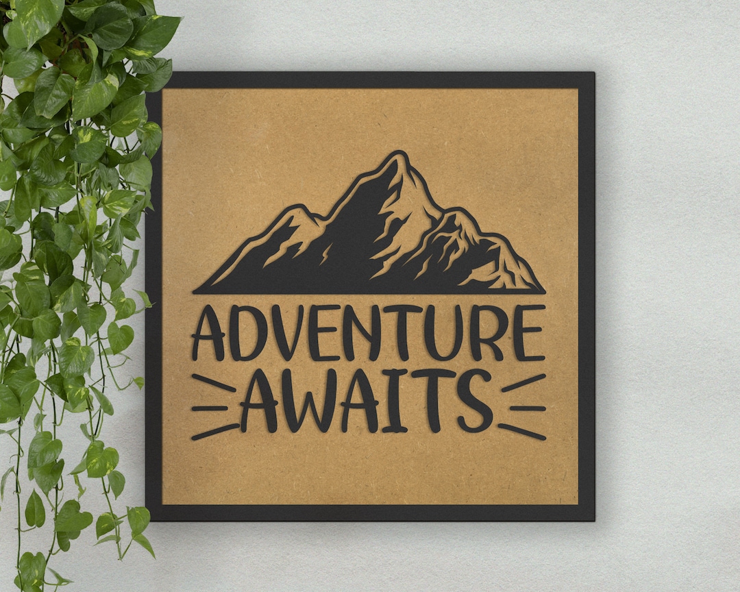 Rustic 'adventure Awaits' Wall Hanging for Nature Lovers: Handcoated ...
