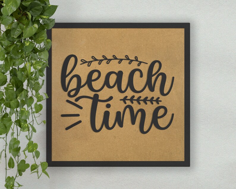 Hand Painted 'beach Time' MDF Wall Sign: Laser Engraved Coastal Decor ...