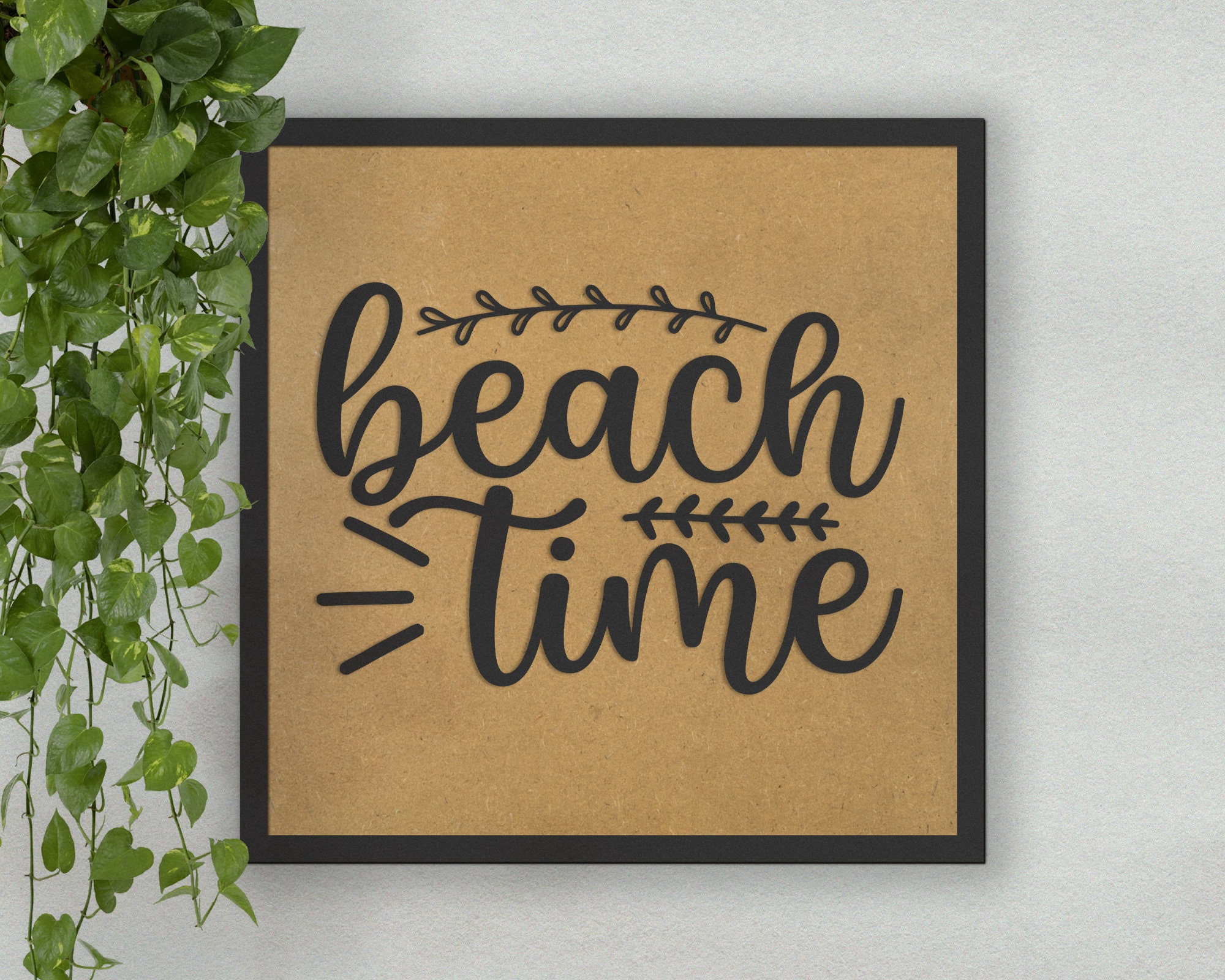 Hand Painted 'beach Time' MDF Wall Sign: Laser Engraved Coastal Decor ...
