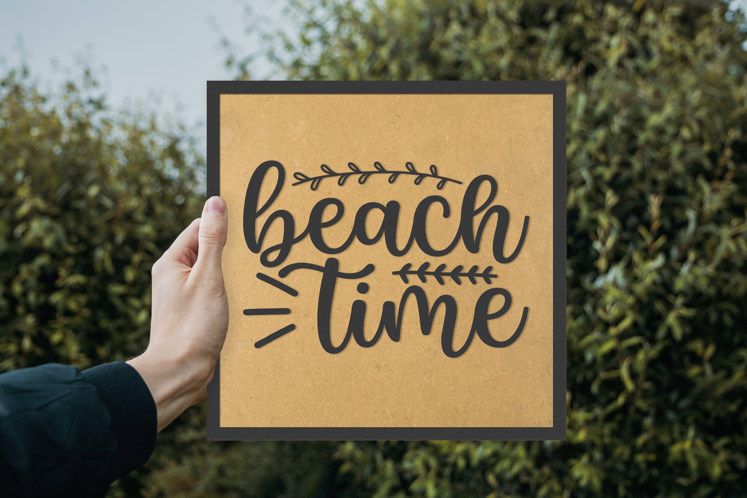 Hand Painted 'beach Time' MDF Wall Sign: Laser Engraved Coastal Decor ...