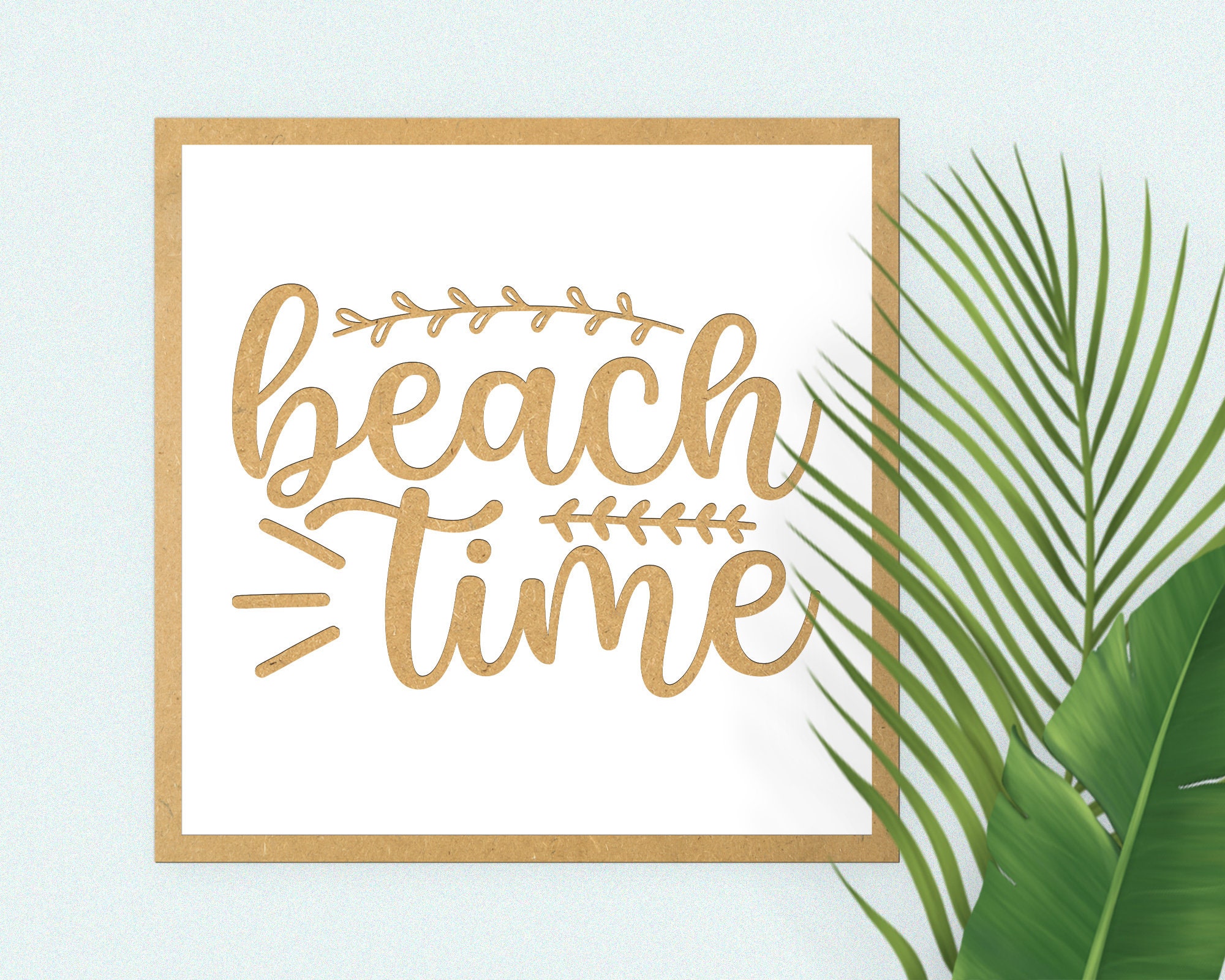 Hand Painted 'beach Time' MDF Wall Sign: Laser Engraved Coastal Decor ...